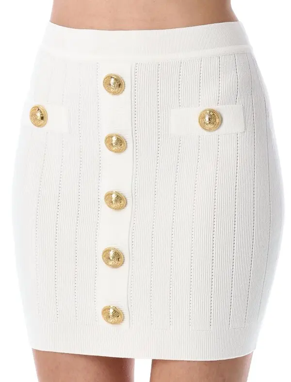 Balmain Ribbed Knit Mini Skirt