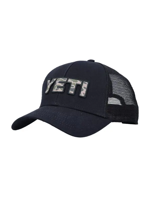 YETI Logo Trucker Hat - Black