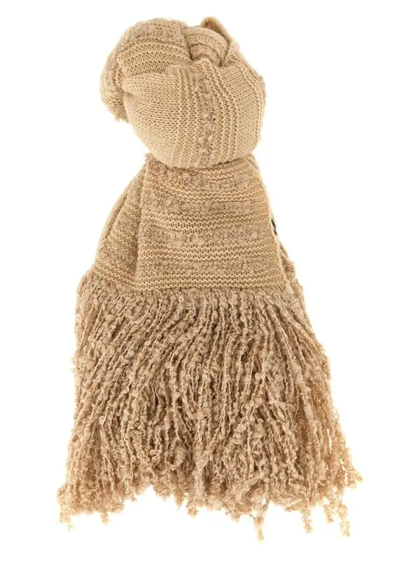 Fabiana Filippi Bouclé Fringed Scarf - Beige