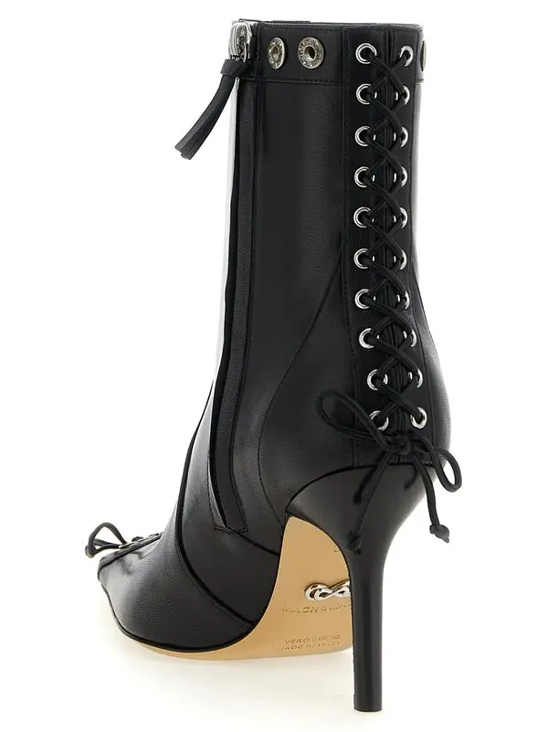 Mach & Mach Crystalized Corset Ankle Boots