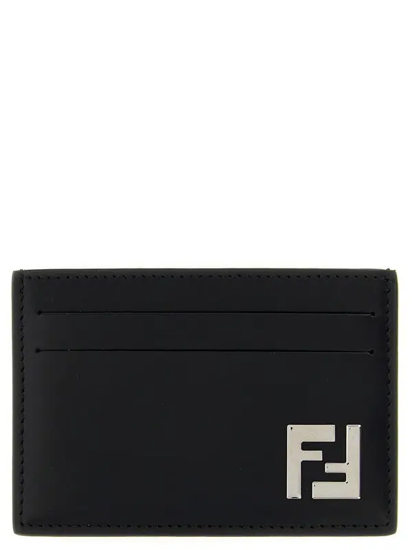 Fendi Slim Squared Ff' Card Holder - Black