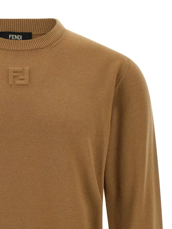 Fendi Wool Sweater With Embossed Logo