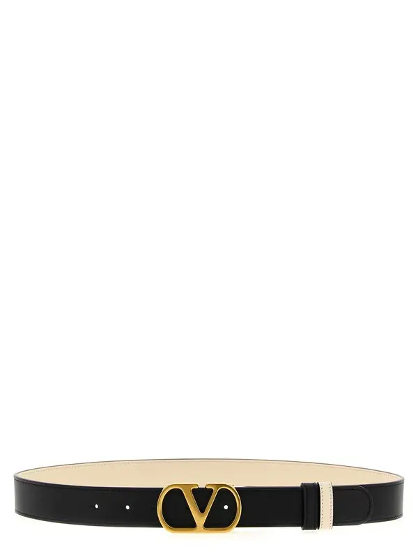 Valentino Garavani Vlogo Reversible Leather Belt - Multicolor