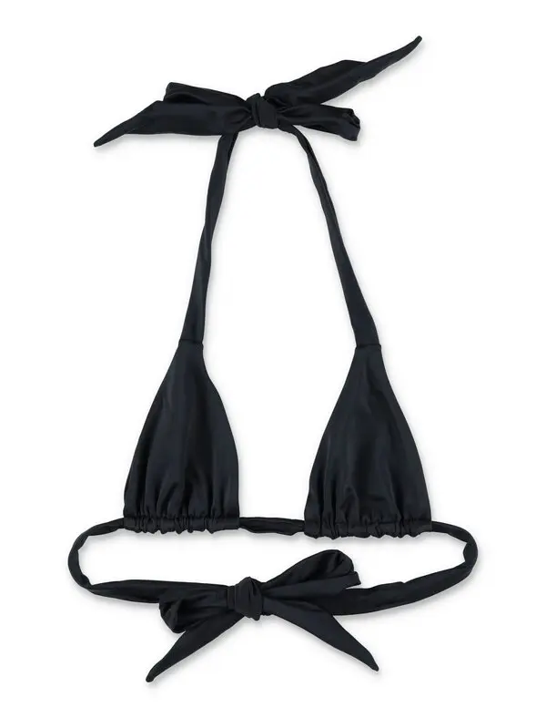 LET'S SWIM Triangle Bikini Top - Black