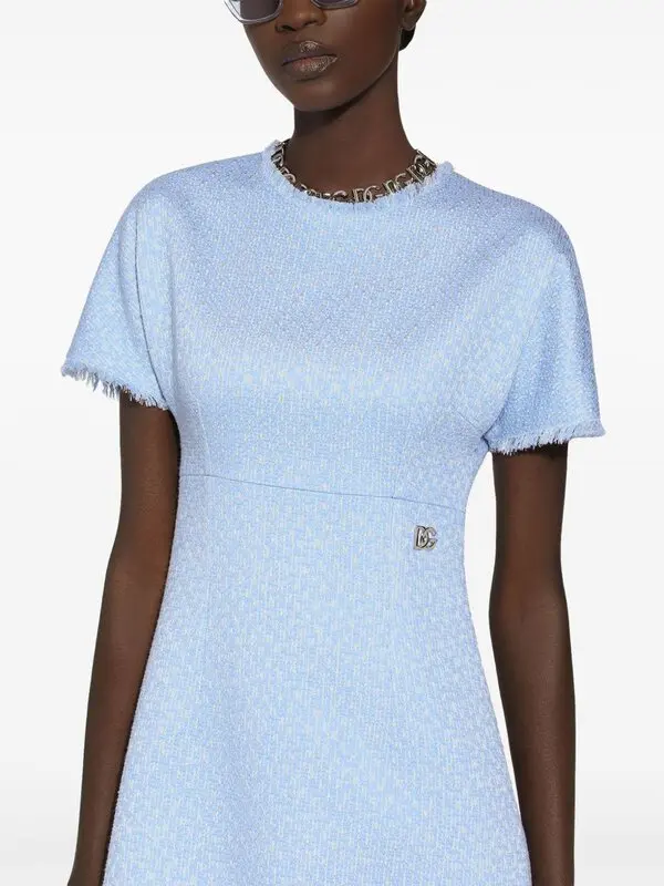 Dolce & Gabbana Rachel Tweed A-Line Dress With Dg Logo - Clear Blue - 42%  Off | Editorialist