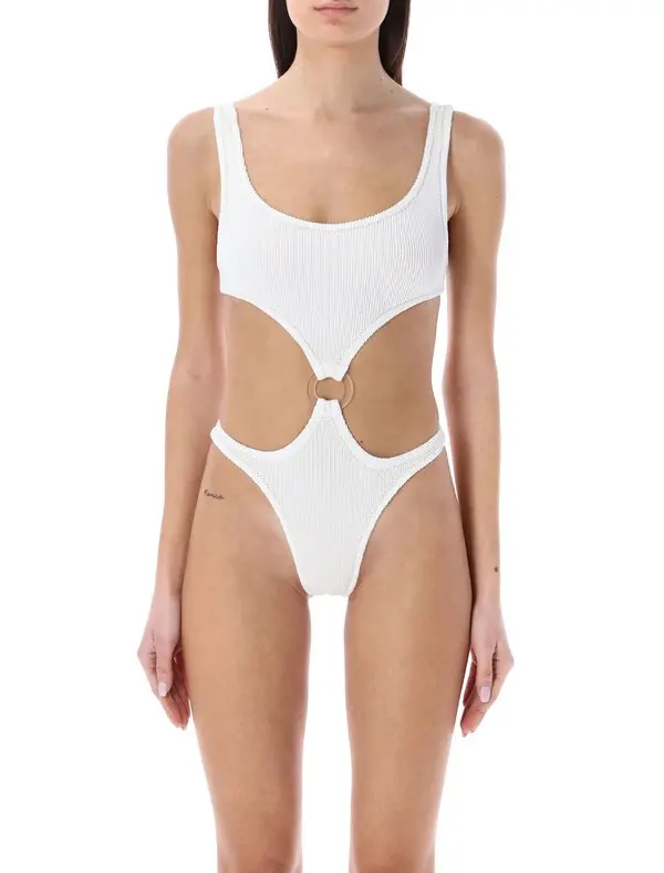 REINA OLGA Augusta Scrunch Swimsuit - White