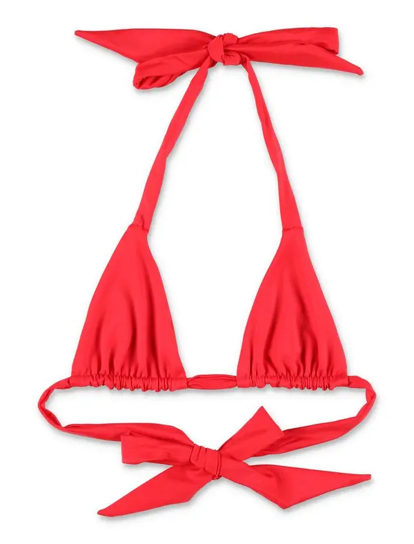 LET'S SWIM Triangle Bikini Top - Red