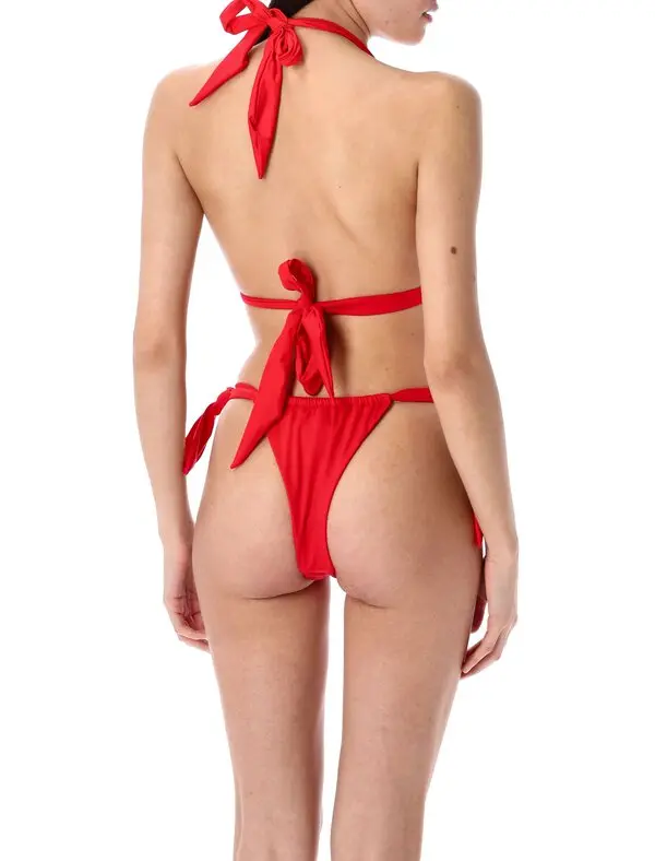 LET'S SWIM Triangle Bikini Top - Red