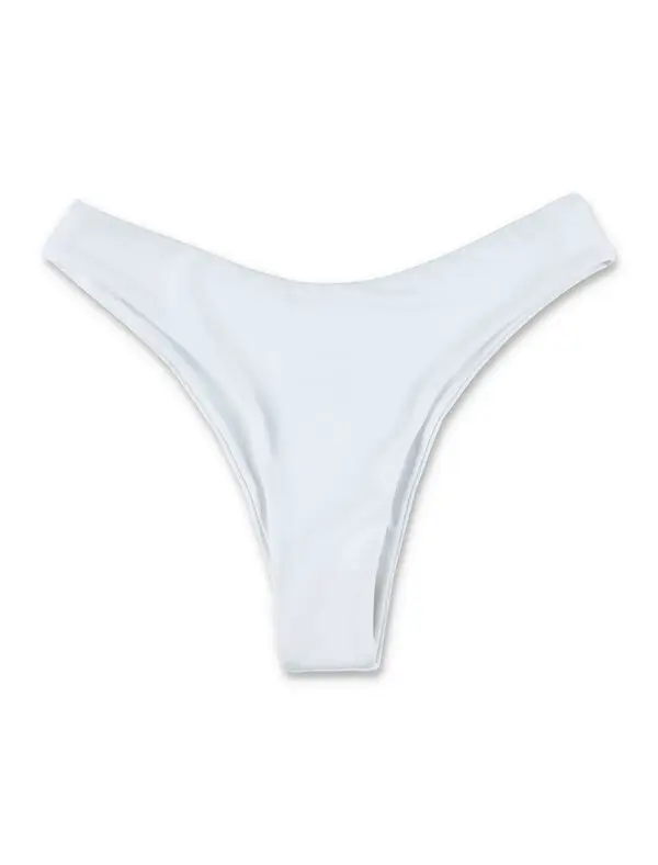 LET'S SWIM Seamless Brazilian Bikini Bottom - White