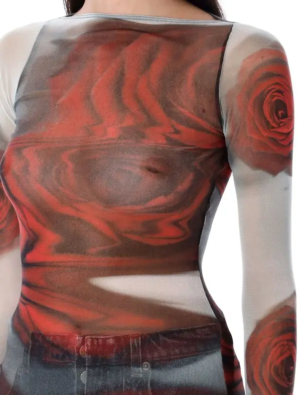 Jean Paul Gaultier Roses Mesh Top