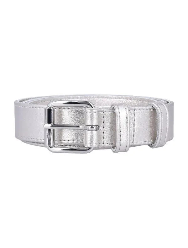 Comme Des Garçons Leather Belt - Silver