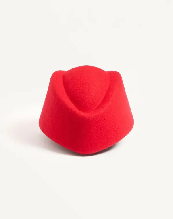 Valentino Garavani Vlogo Signature Merino Wool Cap - Red