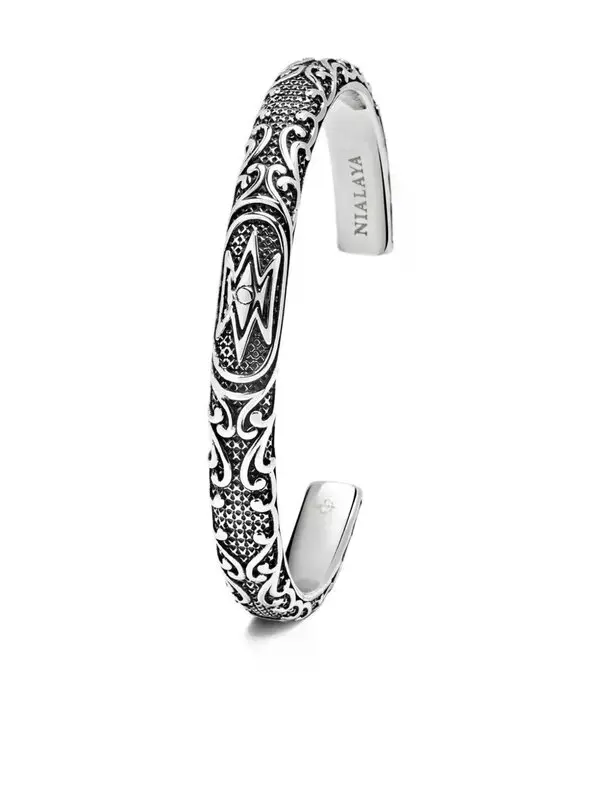 NIALAYA JEWELRY Engraved Cuff Bracelet