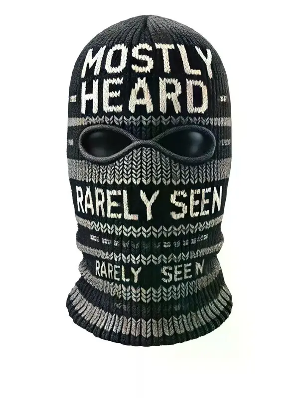 MOSTLY HEARD RARELY SEEN Logo-intarsia Ski Mask - Black