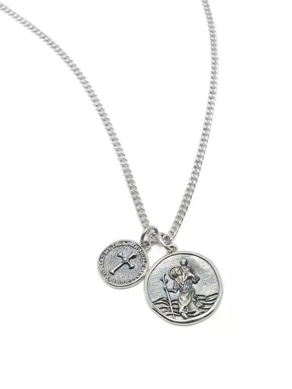 NIALAYA JEWELRY Saint Christopher Double-medallion Necklace