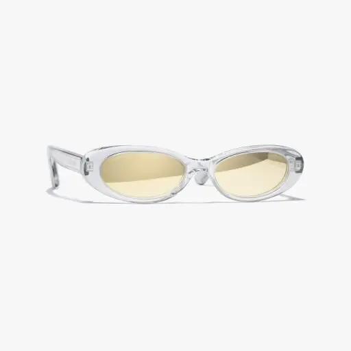 Chanel Oval Sunglasses - Light Gray