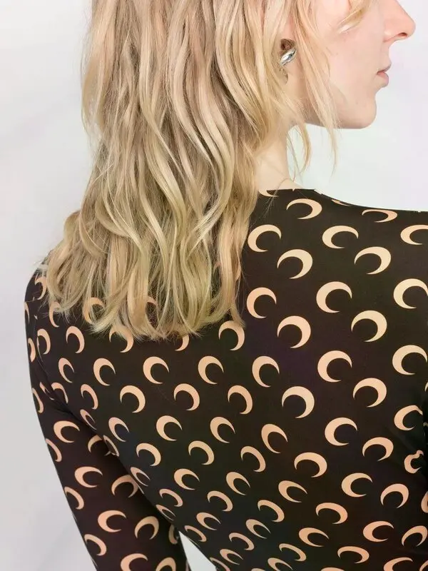 MARINE SERRE Second Skin Moon-print Top