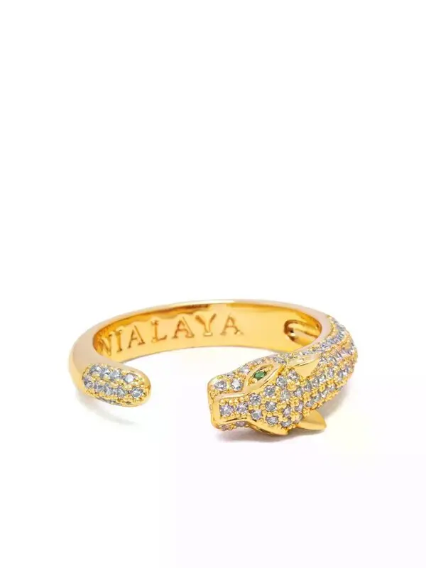 NIALAYA JEWELRY Crystal-embellished Panther Ring