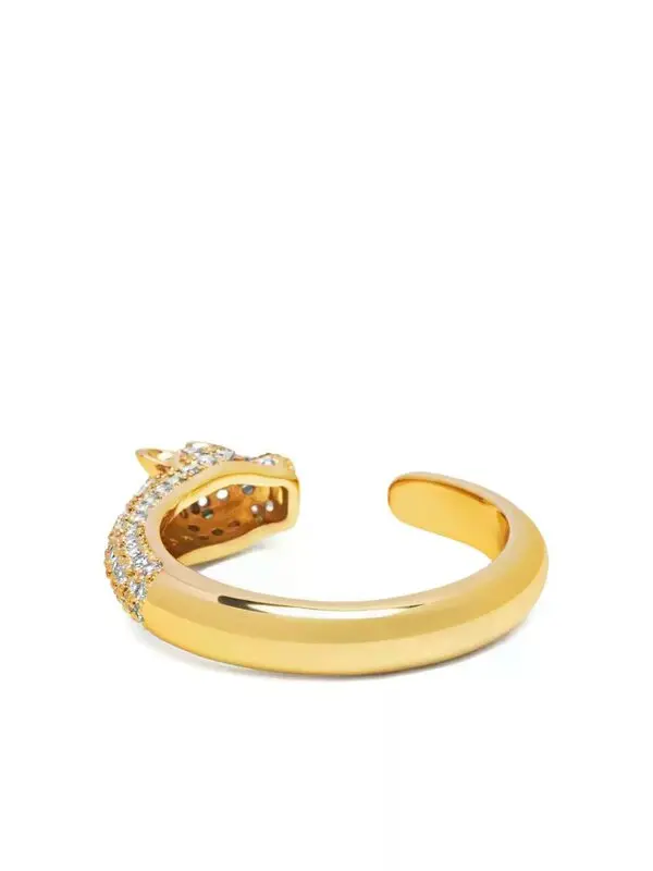 NIALAYA JEWELRY Crystal-embellished Panther Ring