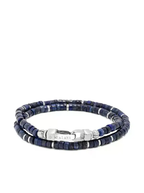 NIALAYA JEWELRY Heishi Wrap Bracelet - Blue