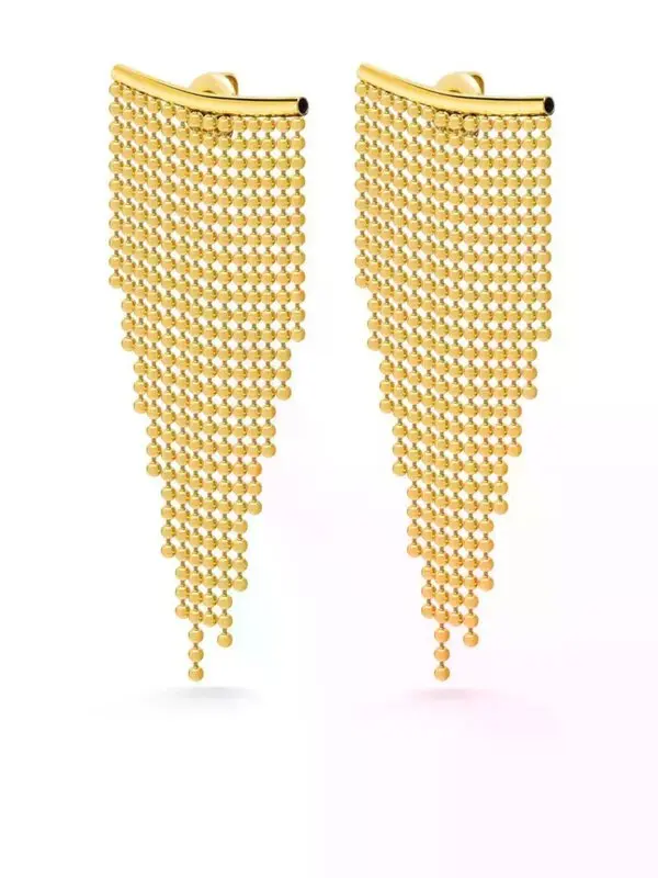 NIALAYA JEWELRY Beaded Fringe Earrings - Gold