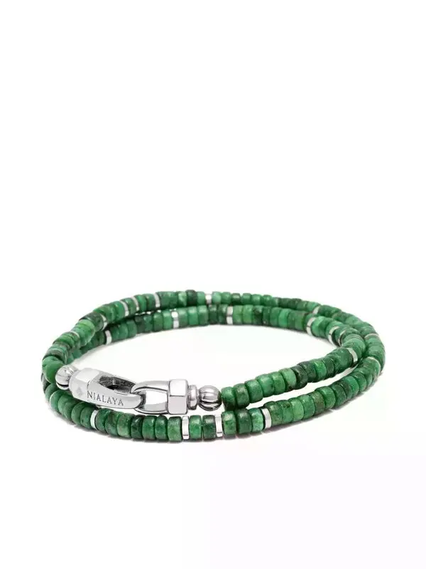 NIALAYA JEWELRY Malachite Heishi Wrap Bracelet - Green