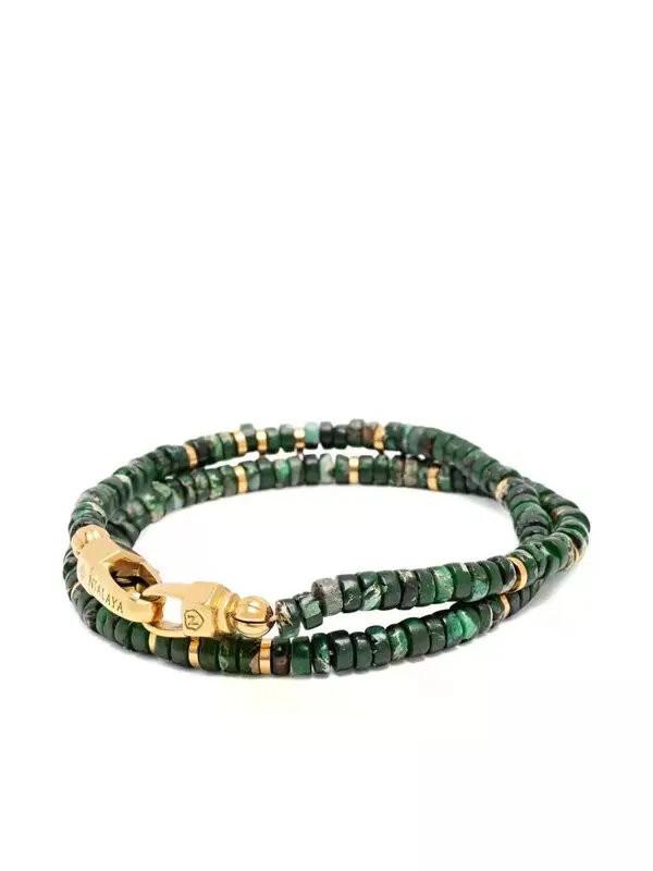 NIALAYA JEWELRY Heishi Malachite Wrap Bracelet - Green
