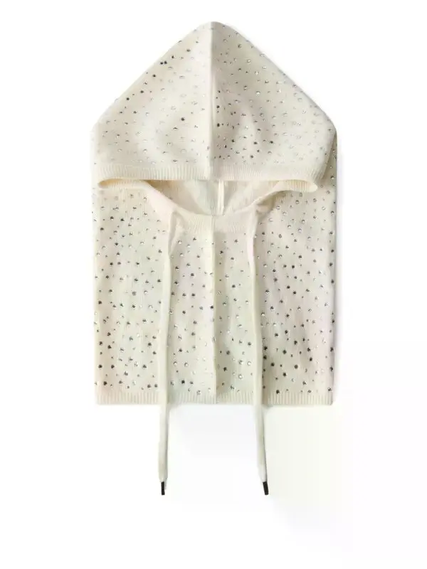 Pinko Crystal-embellished Balaclava - White