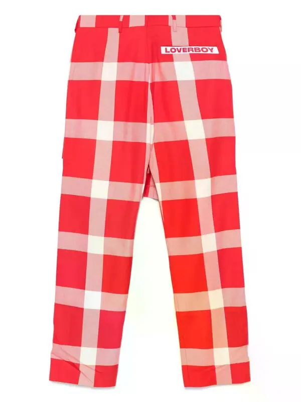 CHARLES JEFFREY Pleated-panel Checked Trousers