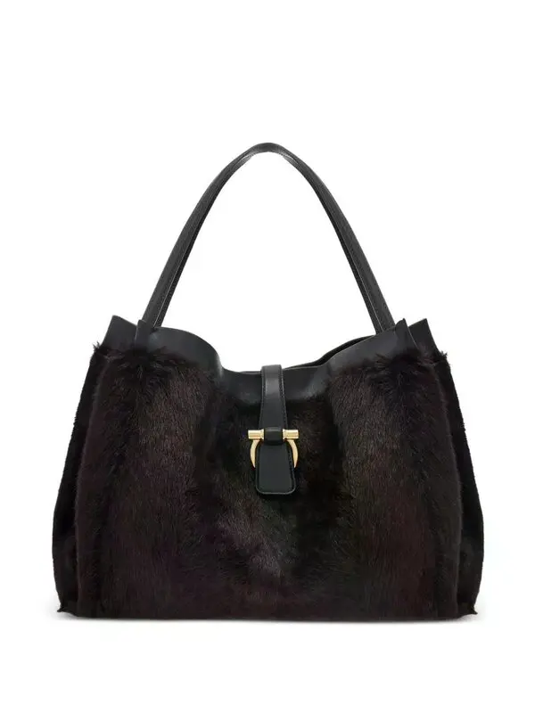 FERRAGAMO Mink-effect Leather Tote