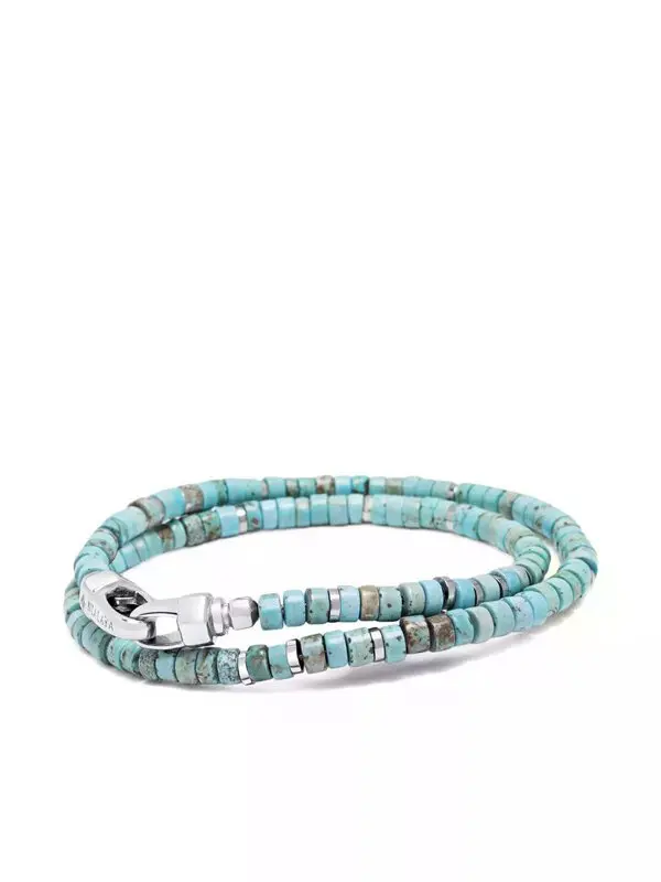 NIALAYA JEWELRY Heishi Wrap Bracelet - Blue