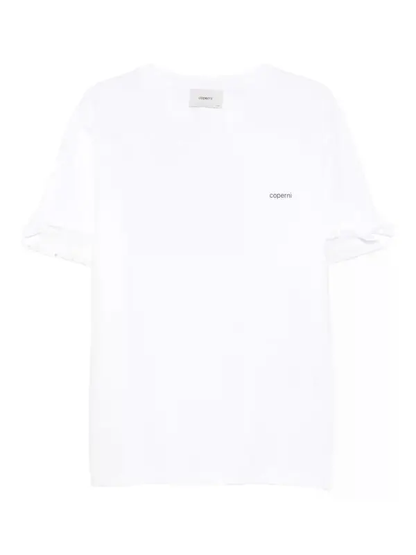 Coperni Ruffle-sleeve T-shirt - White