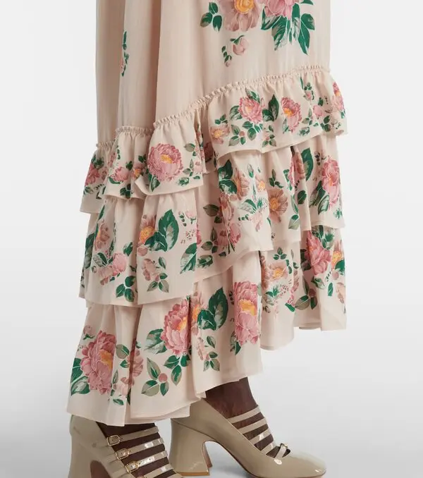 Chloé Floral Silk Crepe De Chine Maxi Dress