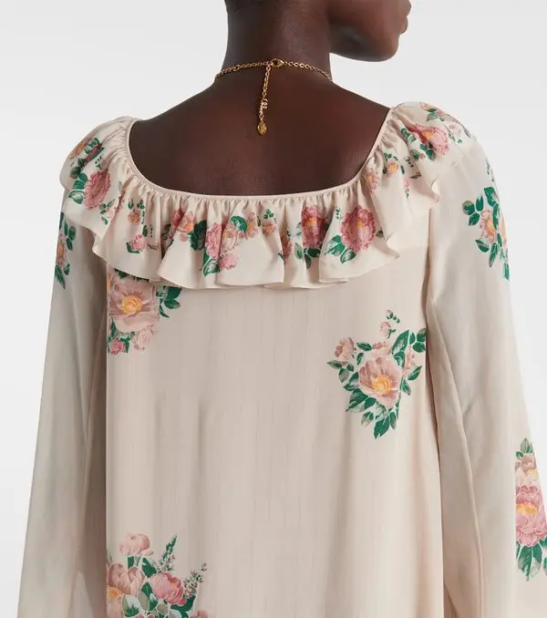 Chloé Floral Silk Crepe De Chine Maxi Dress