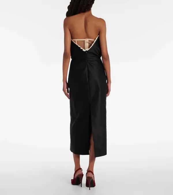 Magda Butrym Crochet-trimmed Cotton Midi Dress