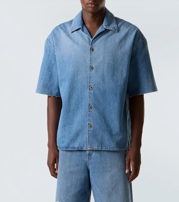 Loewe Anagram Denim Bowling Shirt