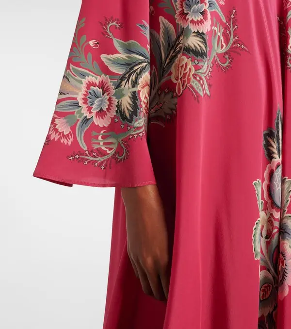 Etro Belted Printed Silk Maxi Dress