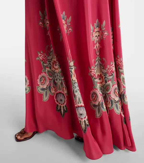 Etro Belted Printed Silk Maxi Dress
