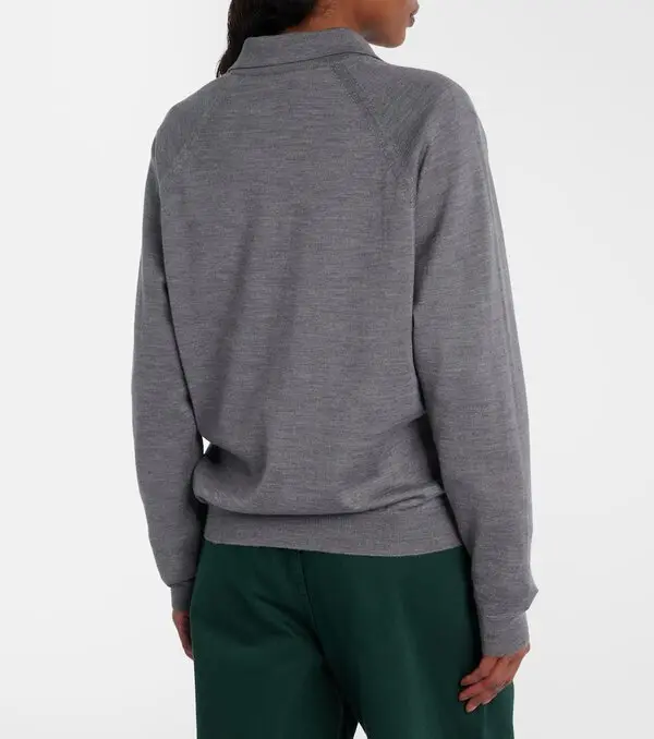 Miu Miu Virgin Wool Polo Sweater - Grey