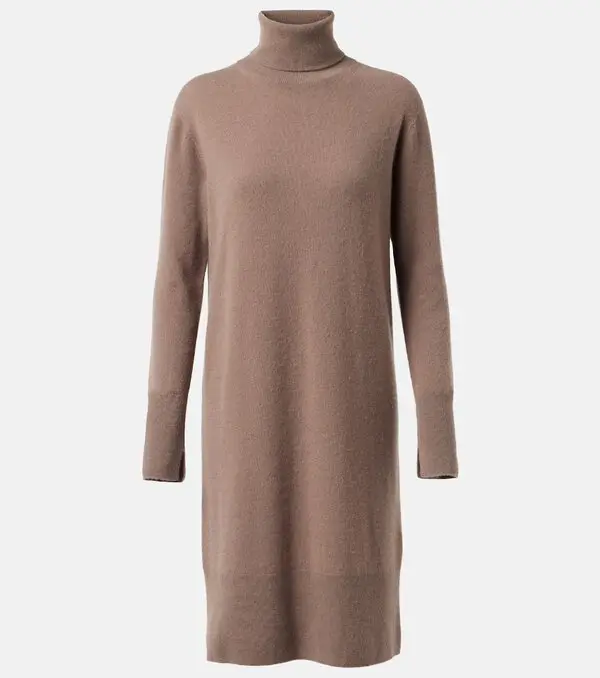 JOSEPH Cashmere Turtleneck Midi Dress - Brown