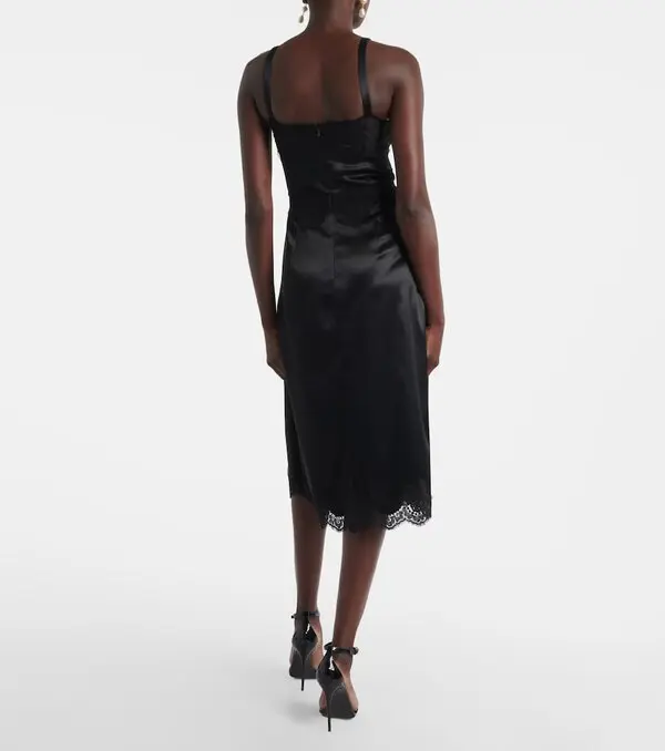 Dolce & Gabbana Lace-trimmed Satin Slip Dress