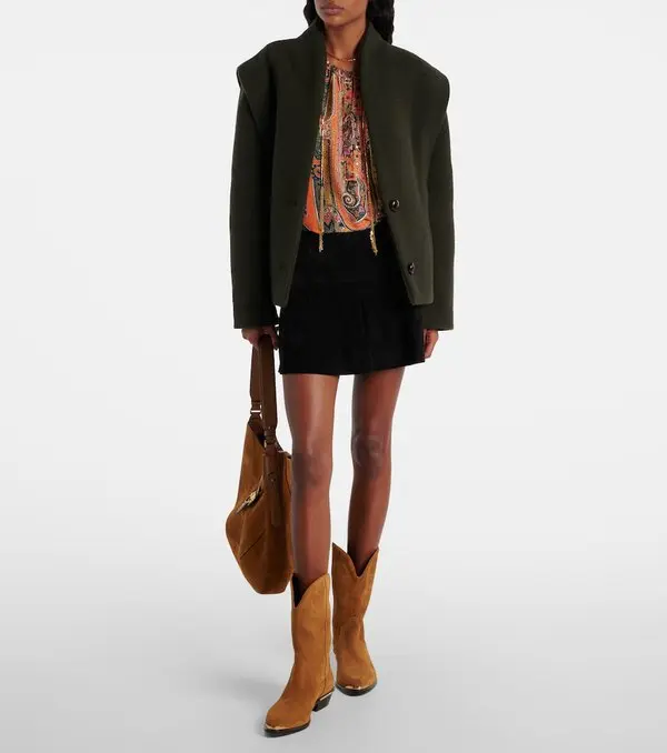 Isabel Marant Étoile Elbana Suede Cowboy Boots - Brown