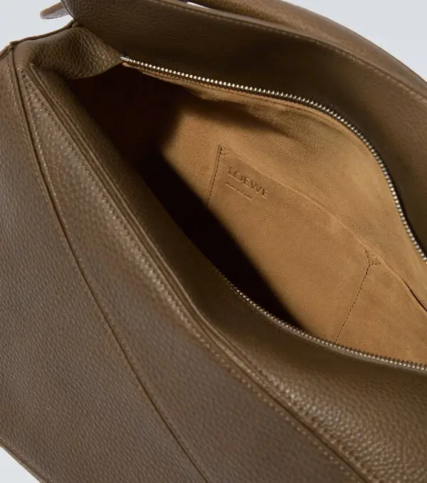 Loewe Puzzle Large Leather Tote - Green