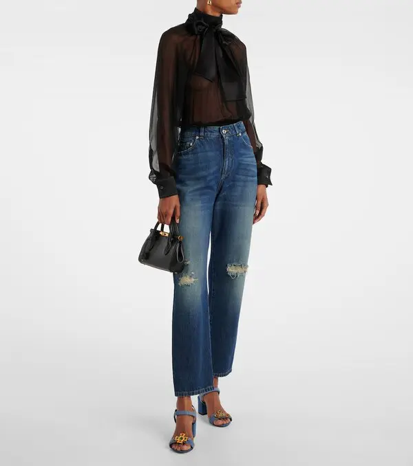 Dolce & Gabbana Embellished Denim Sandals
