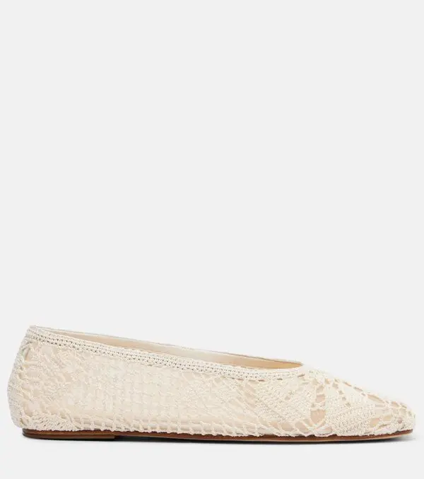 Magda Butrym Crochet Square-toe Ballet Flats