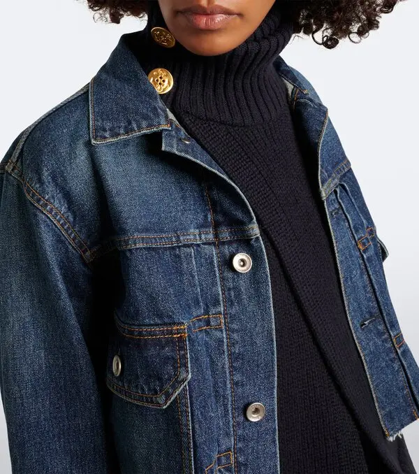 Sacai Paneled Denim Jacket - Blue