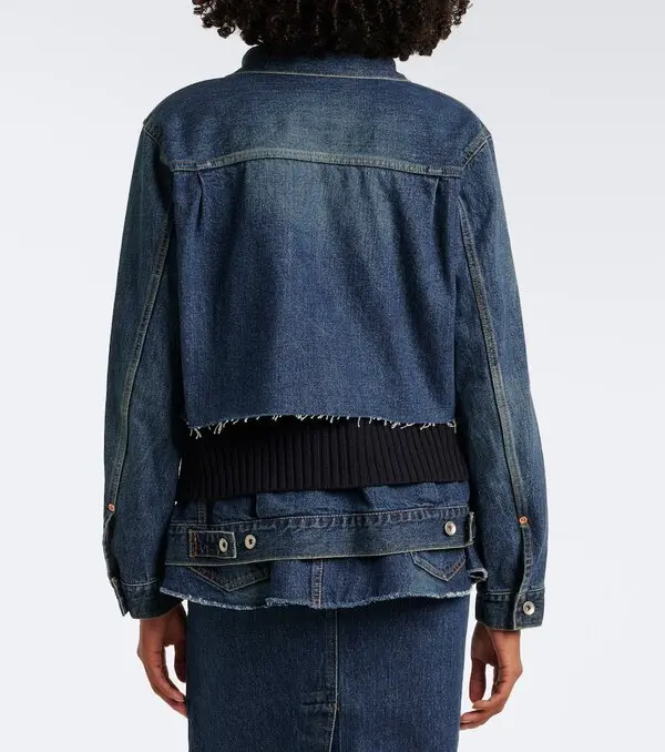 Sacai Paneled Denim Jacket - Blue