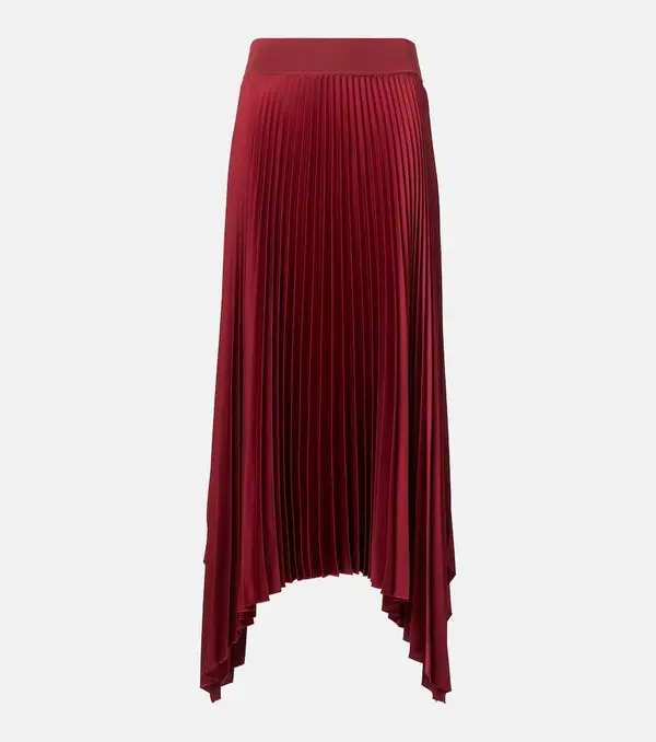JOSEPH Ade Plissé Crêpe Midi Skirt - Red