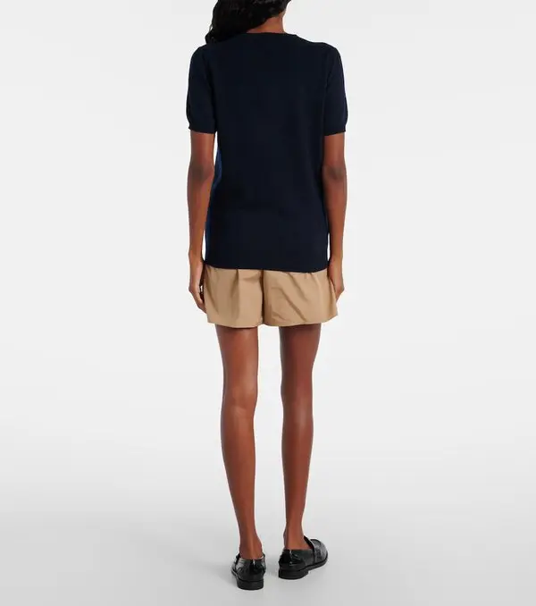 Miu Miu Argyle Knitted Cashmere Top - Blue