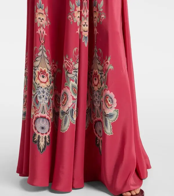 Etro Belted Printed Silk Maxi Dress